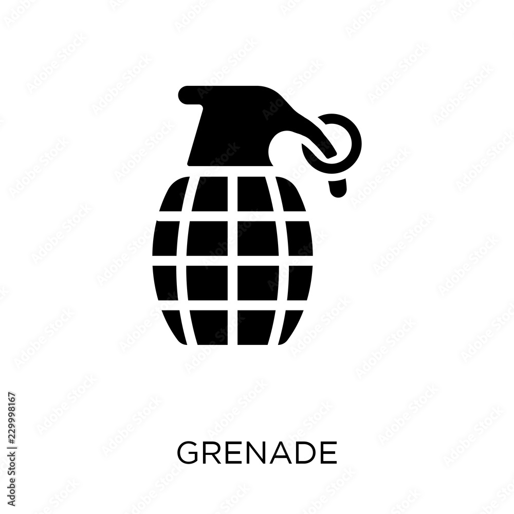 Grenade icon. Grenade symbol design from Army collection. Simple ...