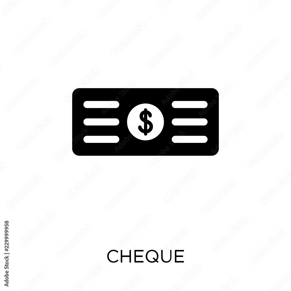 Cheque icon. Cheque symbol design from Payment collection. Stock Vector ...
