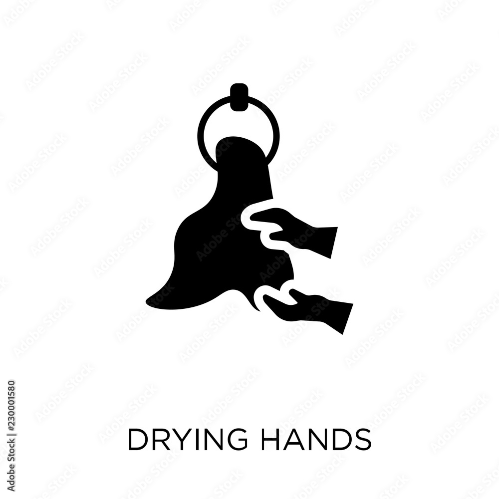 drying hands icon. drying hands symbol design from Hygiene collection ...
