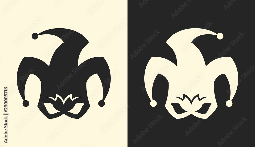 Vetor de Jester or clown symbol. Angry joker sign icon. do Stock ...