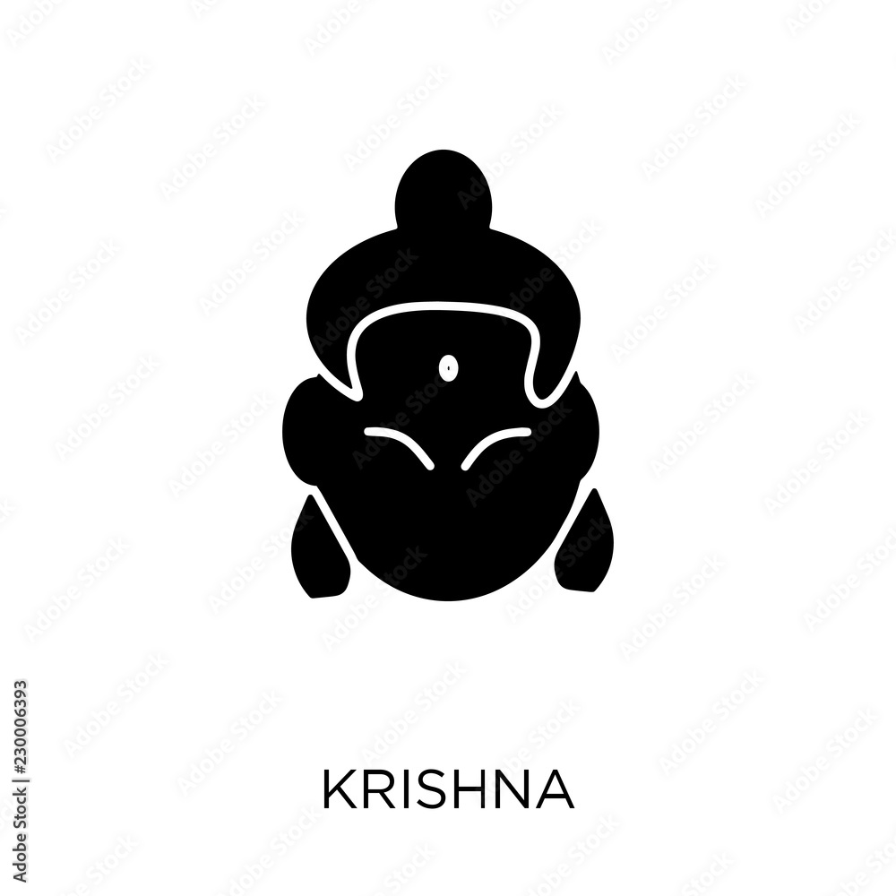 Krishna icon. Krishna symbol design from India collection. Stock Vector ...