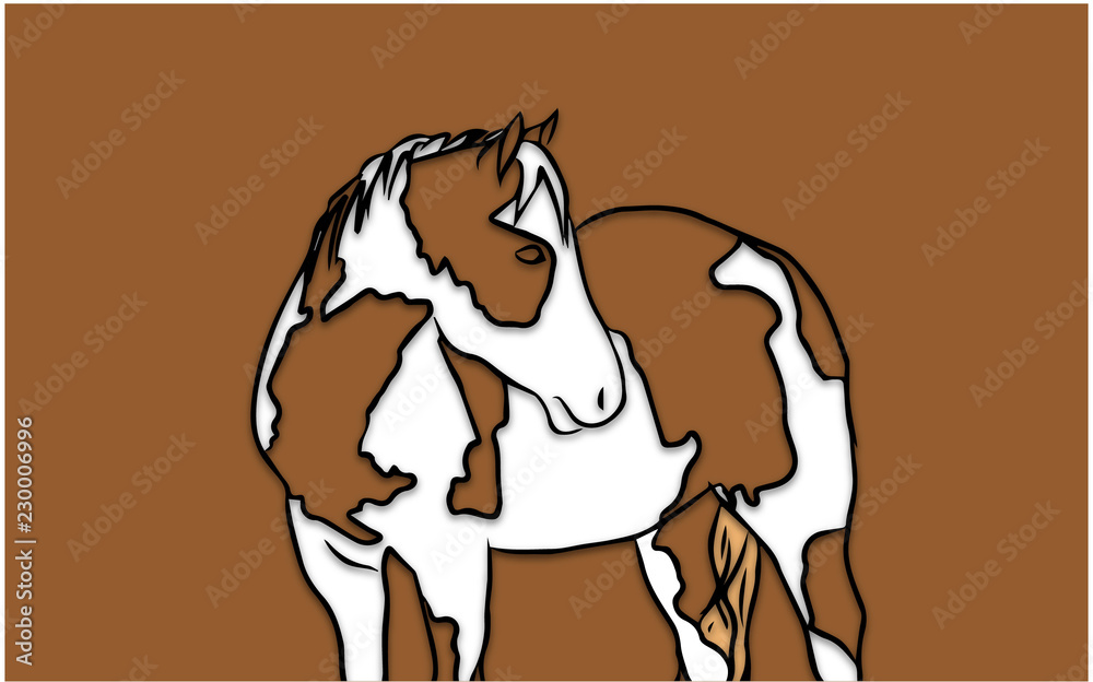 Paint Horse Vector, Realistic Illustration Stock Vector | Adobe Stock