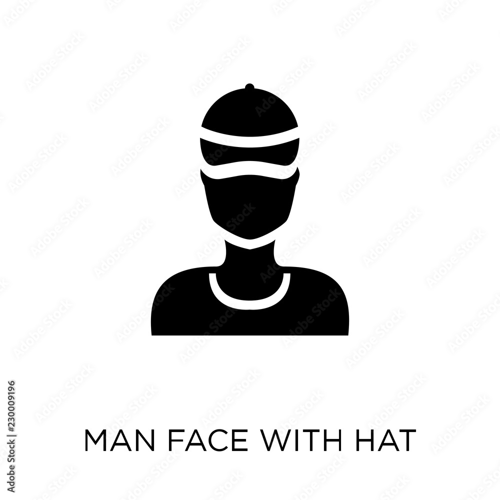 Man face with hat icon. Man face with hat symbol design from People ...