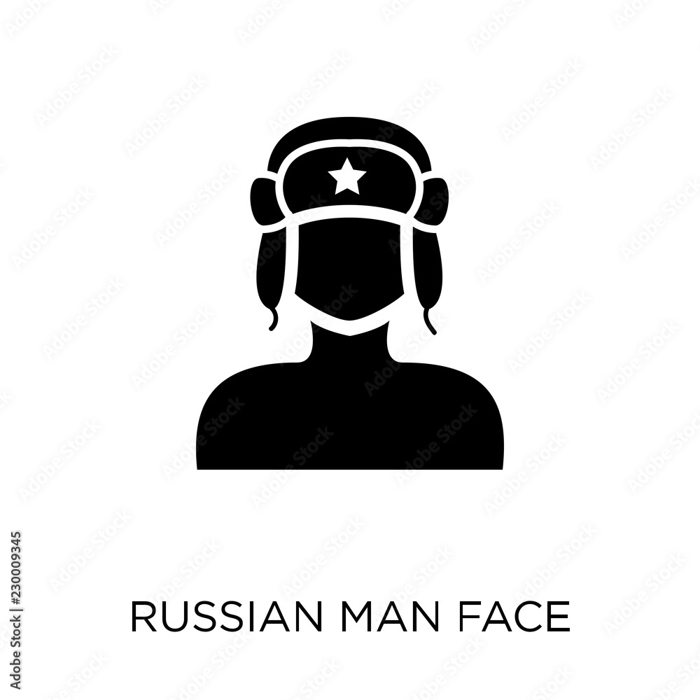 Russian man face icon. Russian man face symbol design from People ...