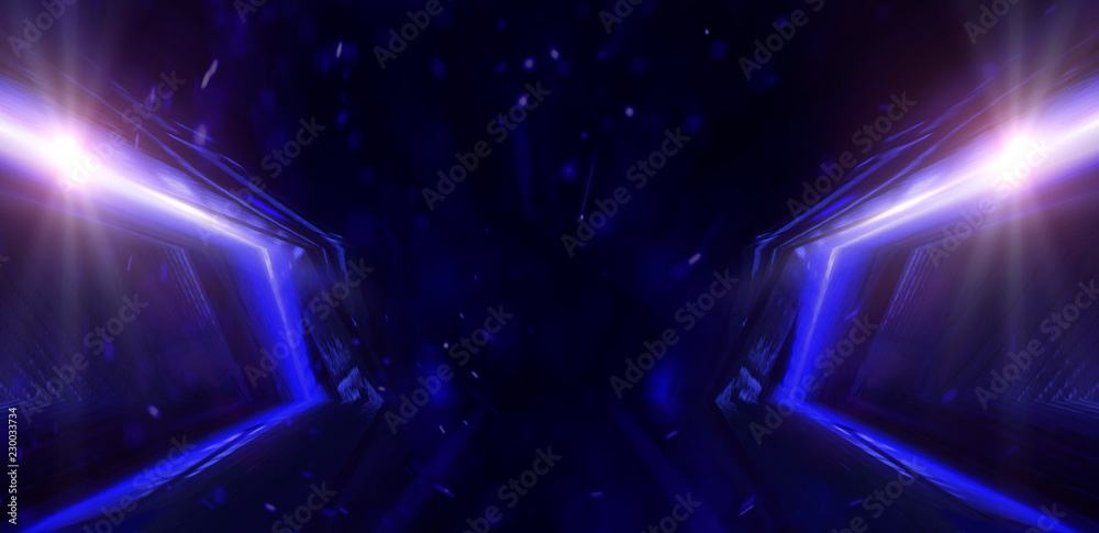 Empty background scene, abstraction with lights and neon. Virtual ...
