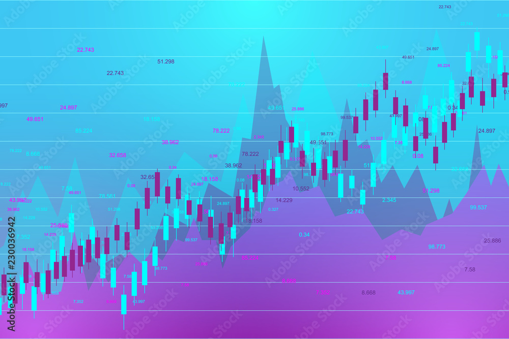 Stock market and exchange. Candle stick graph chart of stock market ...
