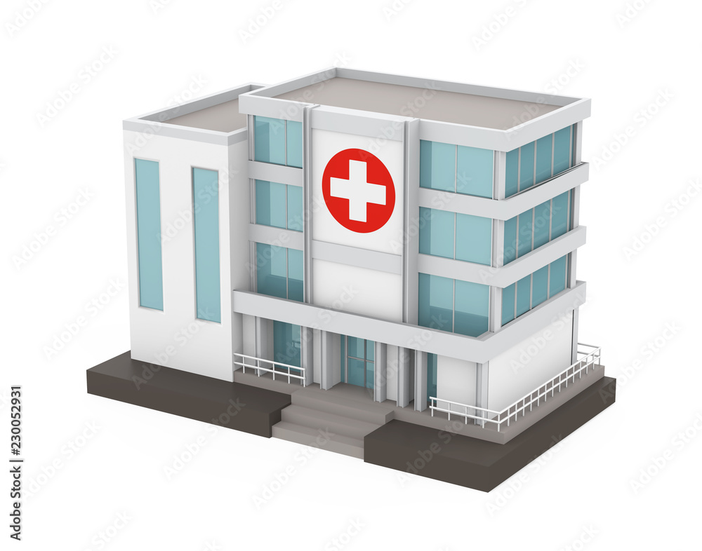Hospital Building Isolated Stock Illustration | Adobe Stock