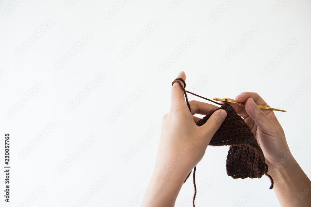 Handmade of crocheted isolated on white background. Stock Photo | Adobe ...