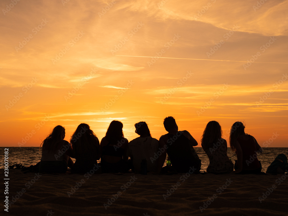People At The Beach Sunset