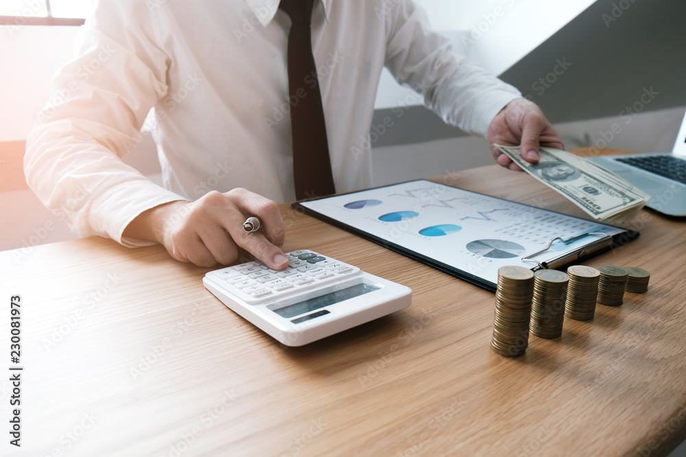 Auditor or internal revenue service staff, Business women checking ...