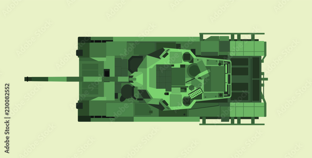The New Russian main battle tank Armata T-14 in vector design. Top view ...