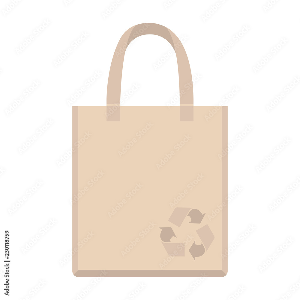 eco bag vector illustration flat style front Stock Vector | Adobe Stock