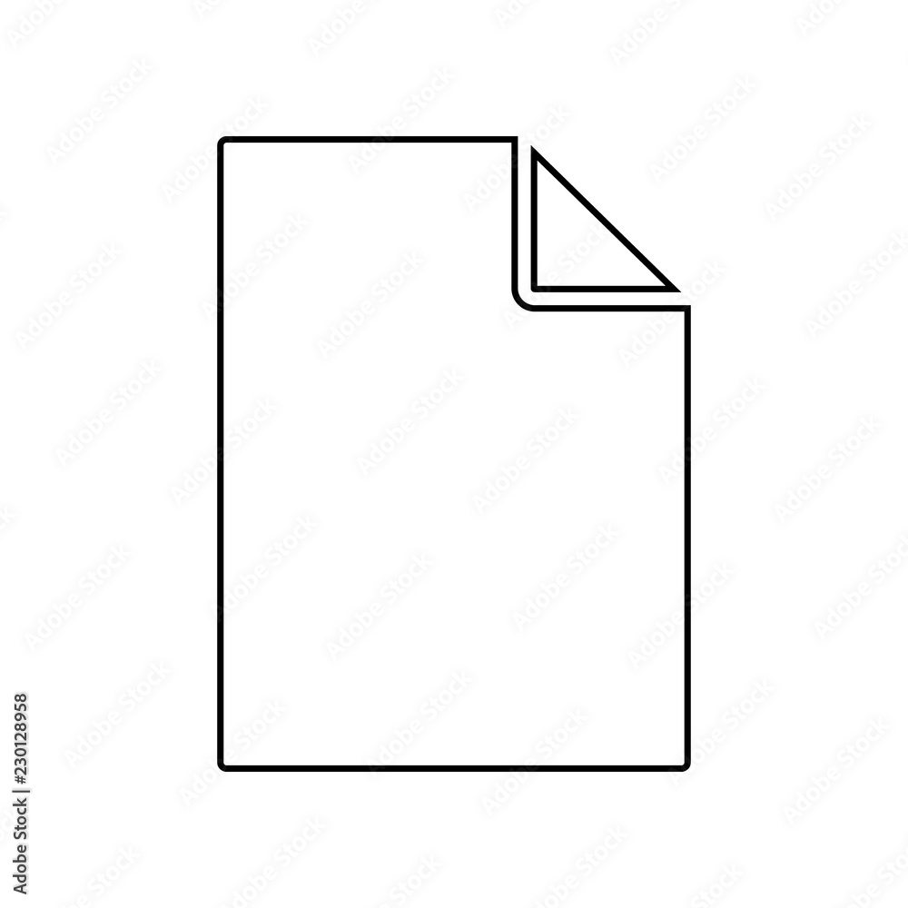 blank file icon. Simple outline vector of web, minimalistic set for UI ...