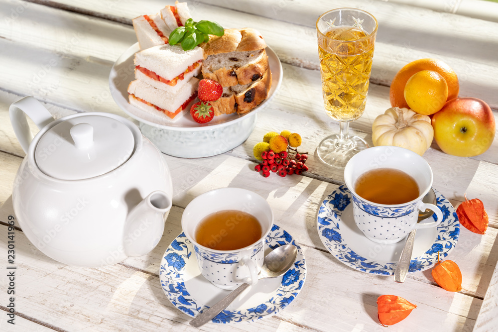 old school style tea at five afternoon service sandwich set cake sweet ...