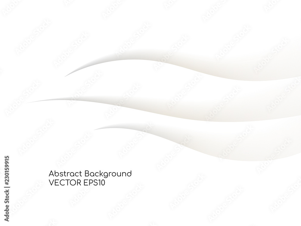 Abstract white background 3D concave wave texture smooth curve line ...