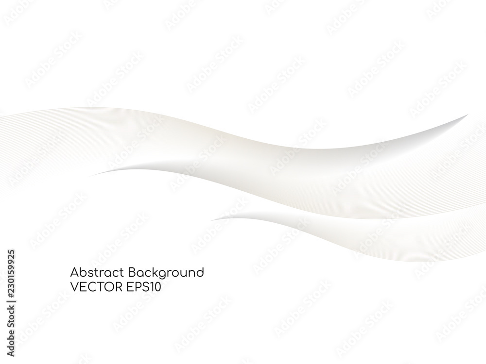 Abstract white background 3D concave wave texture smooth curve line ...