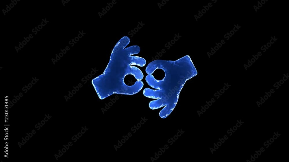 Vidéo Stock Symbol Sign language interpreting, solid. Blue Electric ...
