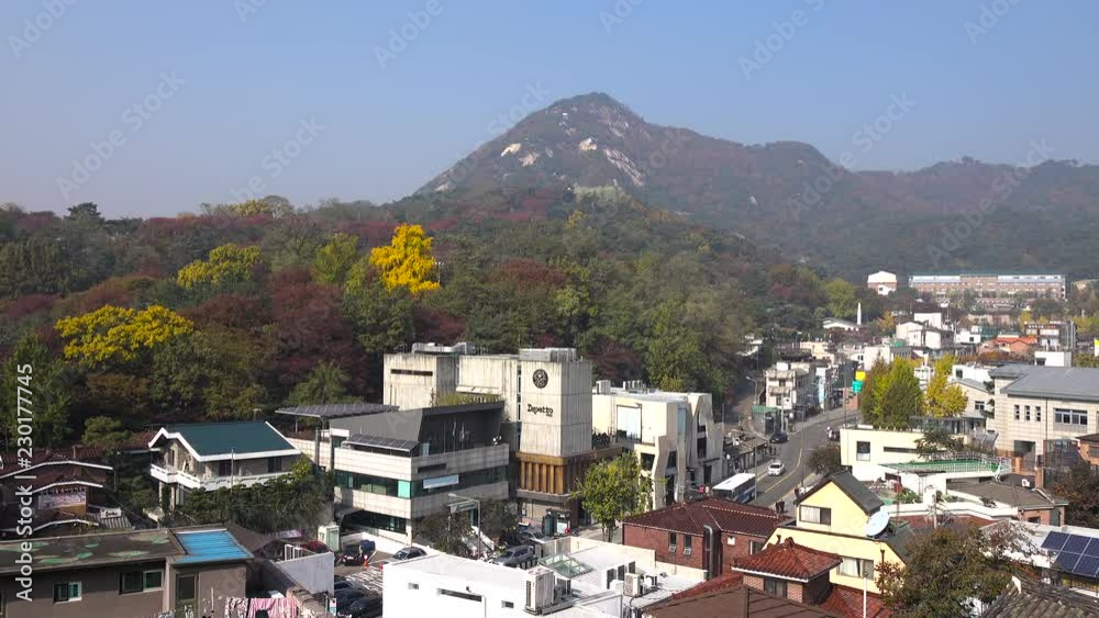 Fall Foliage near Samcheongdong-Gil view from Bukchon Hanok Village in ...
