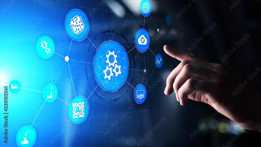 Automation of business and industrial manufacturing process. Technology ...