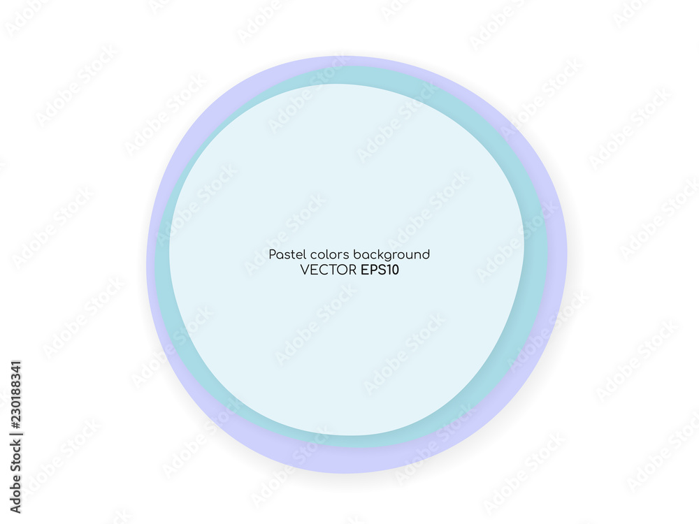 Vector circle pastel colors overlay with shadow isolated on white ...