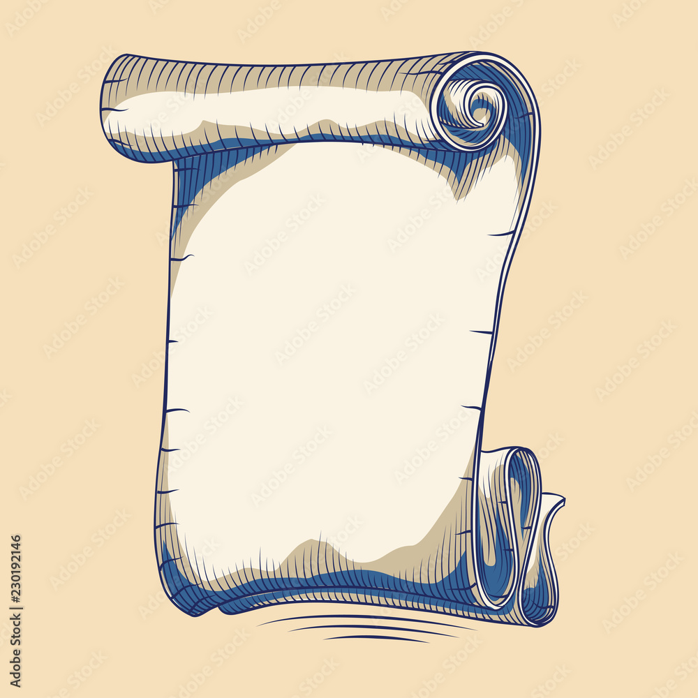 Drawn old paper scroll Stock Vector | Adobe Stock