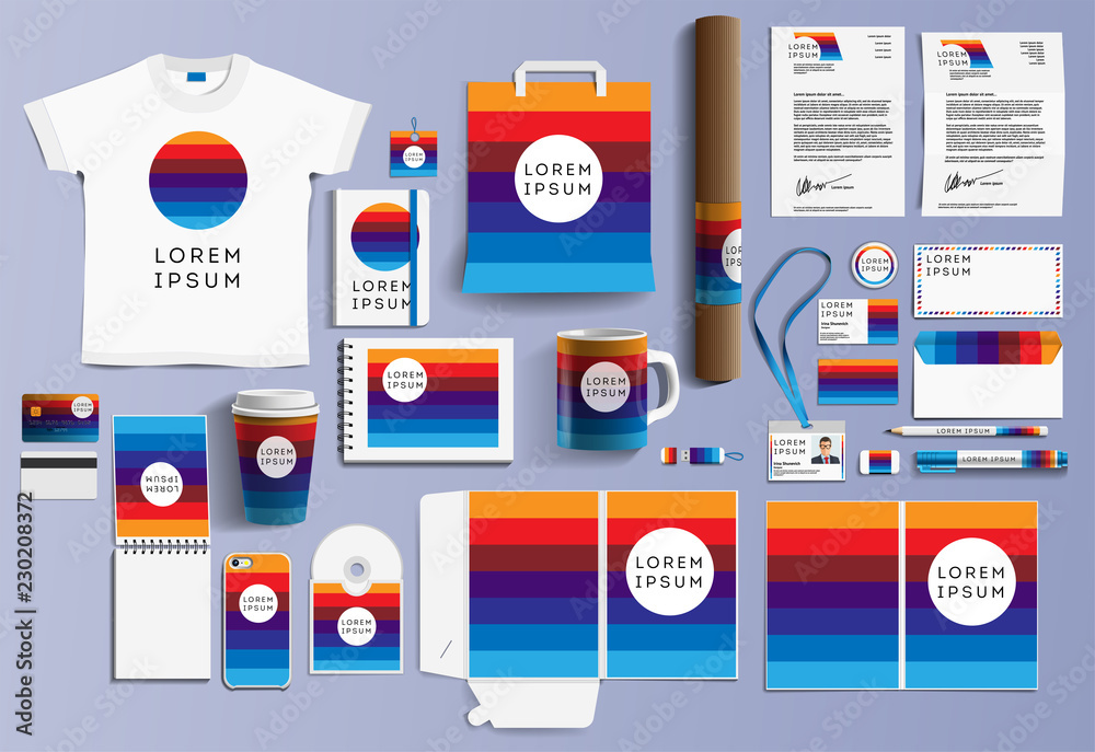 Corporate identity business items. Editable corporate identity template ...