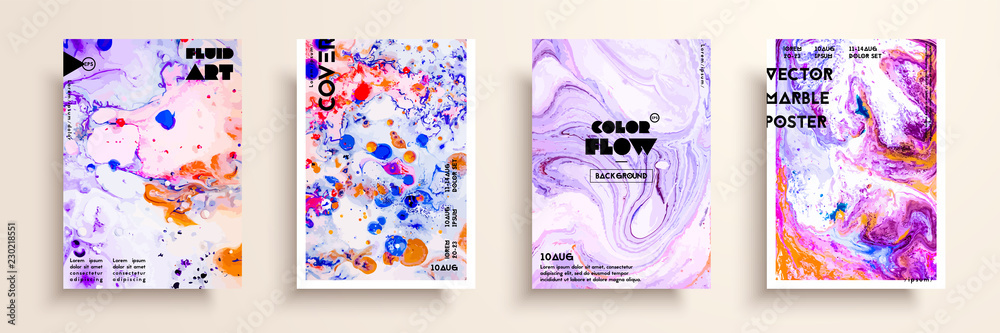 Artistic covers design. Liquid marble texture. Creative fluid colors ...