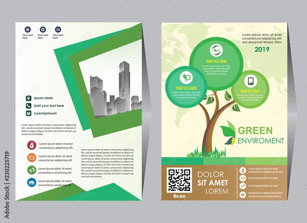 Green ecology design on background.Brochure template layout,cover ...