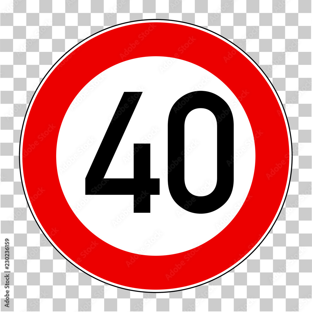 Verkehrsschild 40 Km/h Stock Vector | Adobe Stock