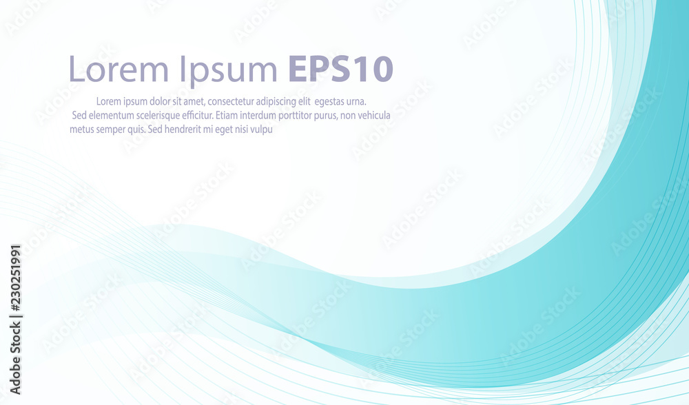 abstract blue line curve wave background, vector eps10 Stock Vector ...