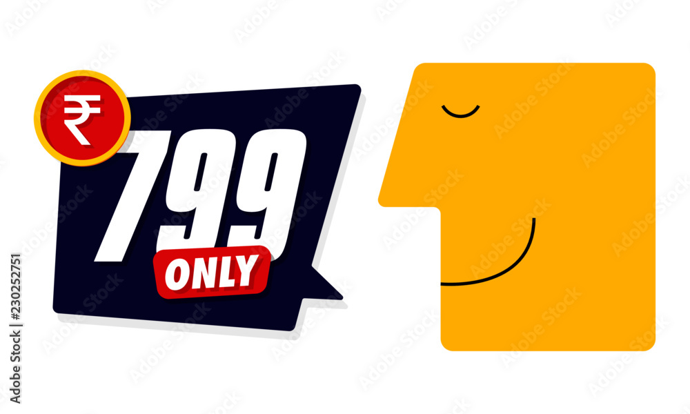 Only for 799. Vector illustration badges of under rupees 799 price tag ...