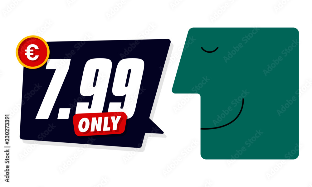 Only for 7.99. Vector illustration badges of under 8 euros price tag ...