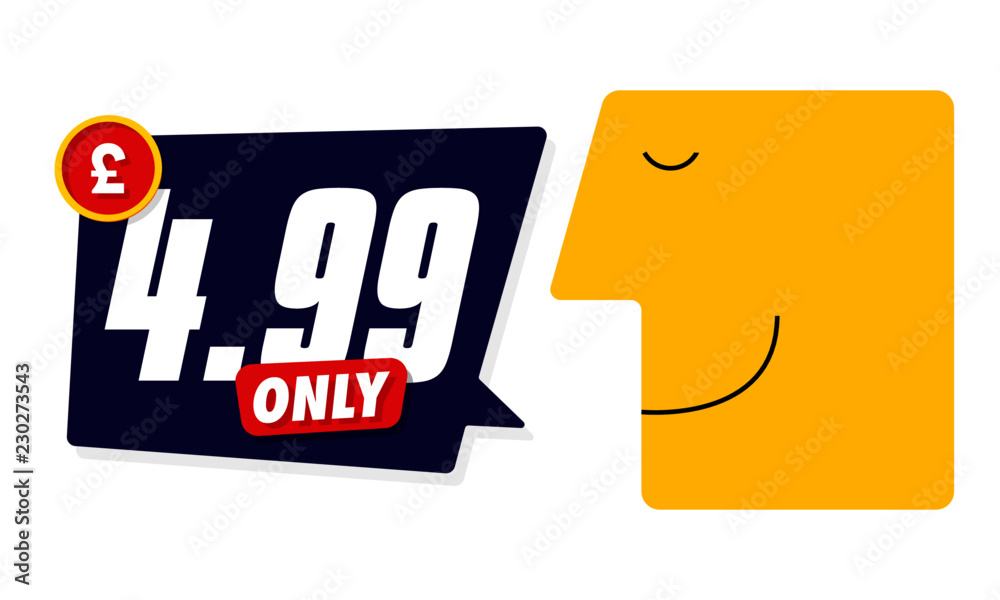 Only for 4.99 cents. Vector illustration badges of under 5 pound price ...
