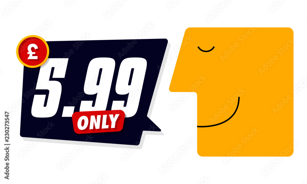 Only for 5.99 cents. Vector illustration badges of under 6 pound price ...