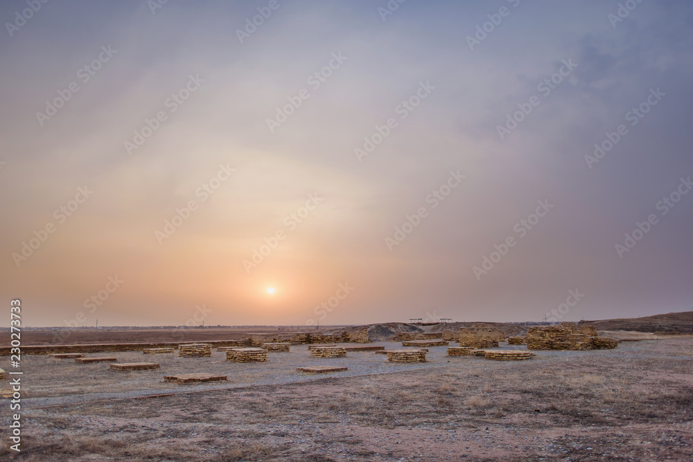 The ancient city of Otrar in Kazakhstan. Excavations of the ancient ...
