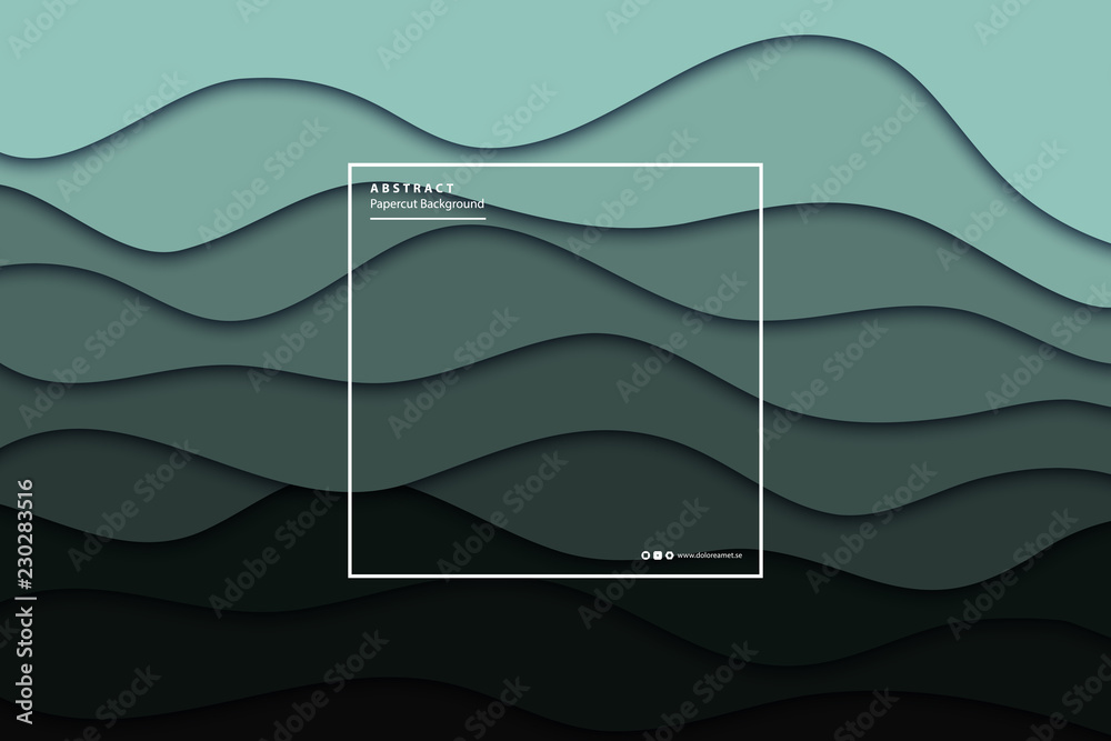 Vector realistic isolated papercut layer background for decoration and ...