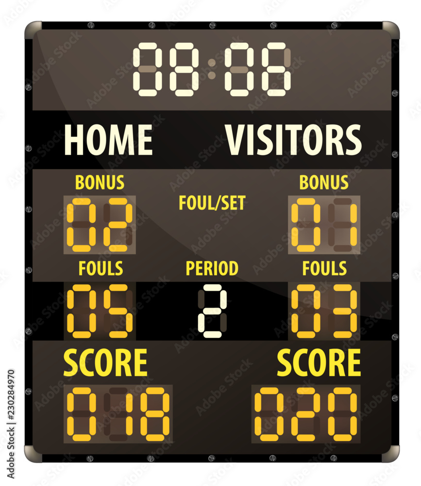 basketball scoreboard Stock Vector | Adobe Stock