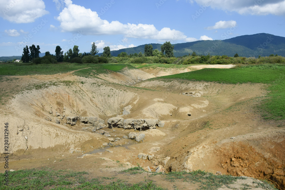 Swallow hole (sink, sinkhole, ponor) Rešeto and Vodonos on Cerknica ...