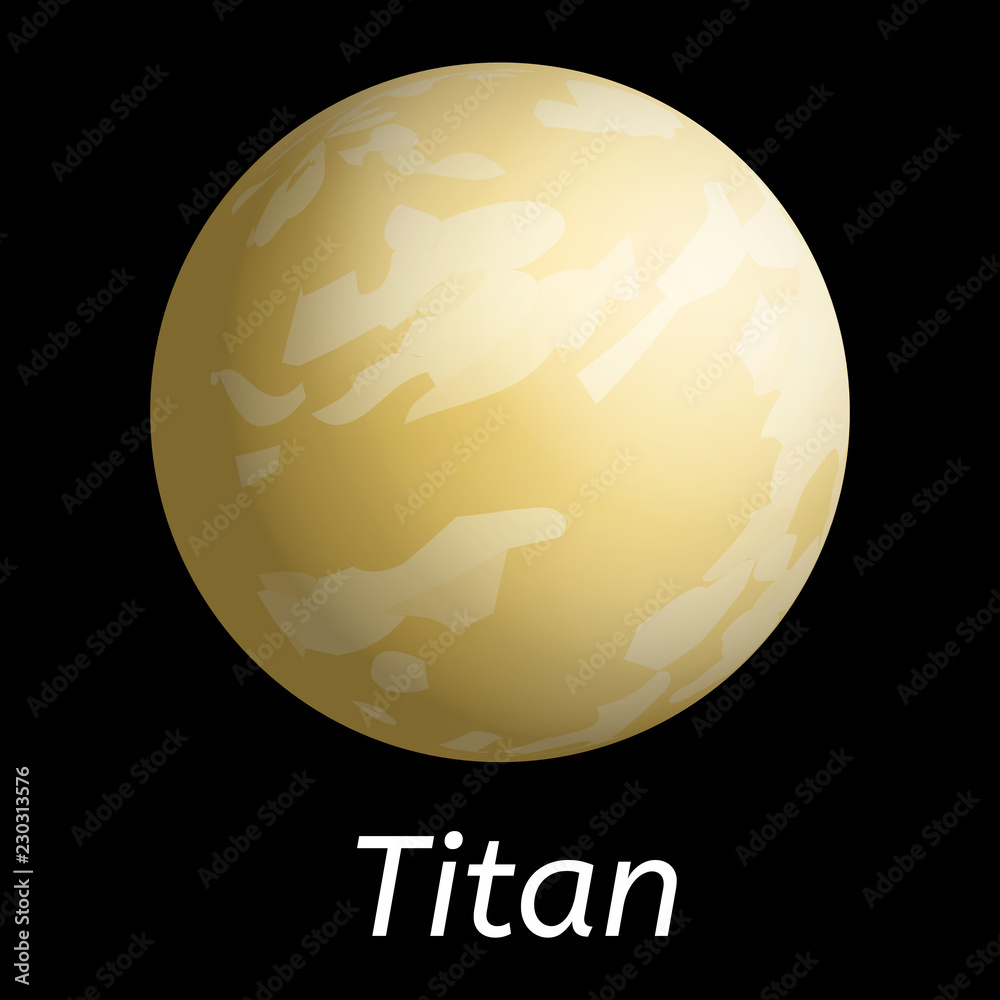 Titan planet icon. Realistic illustration of titan planet vector icon ...