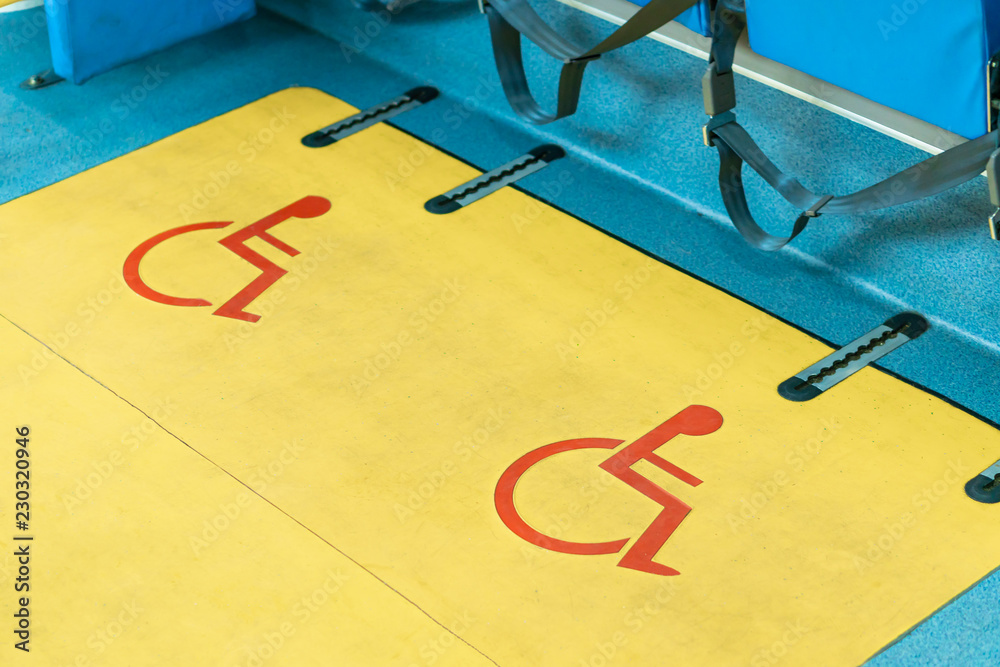 Handicap seat design for disabled people in the bus, priority seating ...