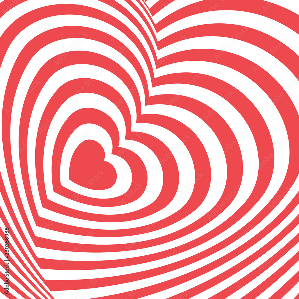 Vector op art heart background. Optical illusion. Vector op art Stock ...