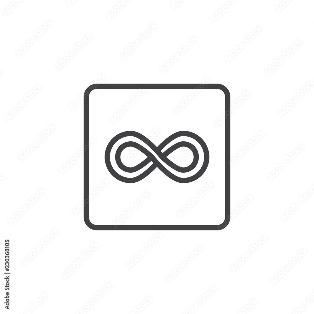 Infinity outline icon. linear style sign for mobile concept and web ...