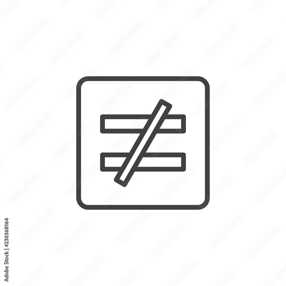 Is Not Equal To Outline Icon Linear Style Sign For Mobile Concept And Is Not Equal To Outline Icon Linear Style Sign For Mobile Concept And