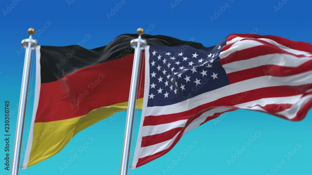 Vidéo Stock 4k Seamless United States of America And Germany Flags with ...