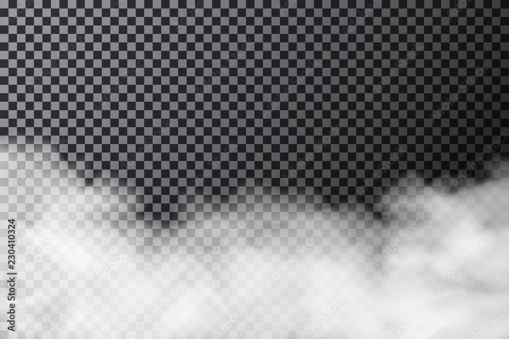 Smoke cloud on transparent background. Realistic fog or mist texture ...