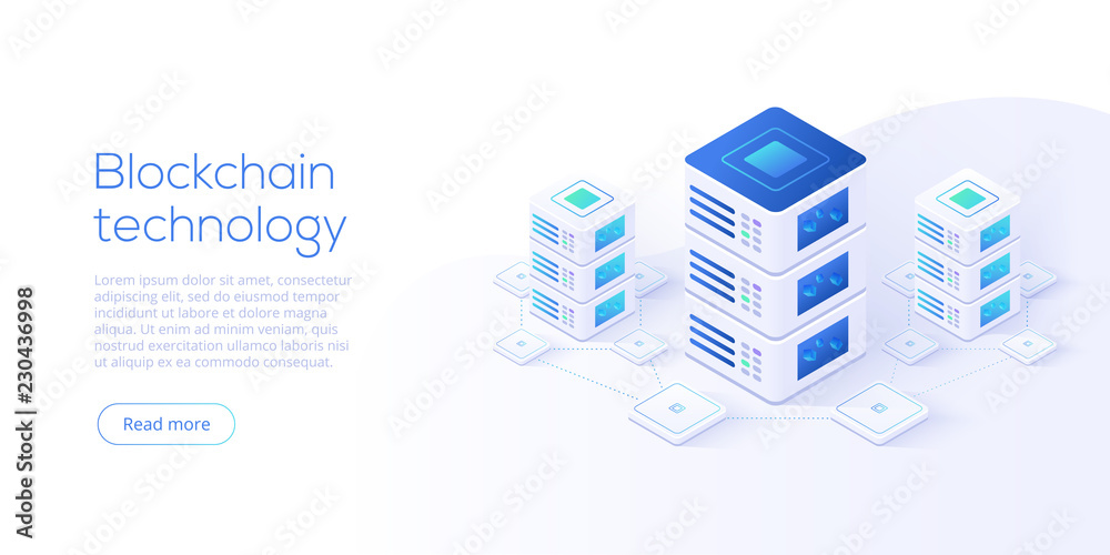 Hosting server isometric vector illustration. Abstract 3d datacenter or ...