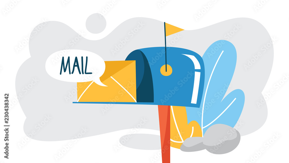 Email or mail concept. Receive message in letter box Stock Vector ...