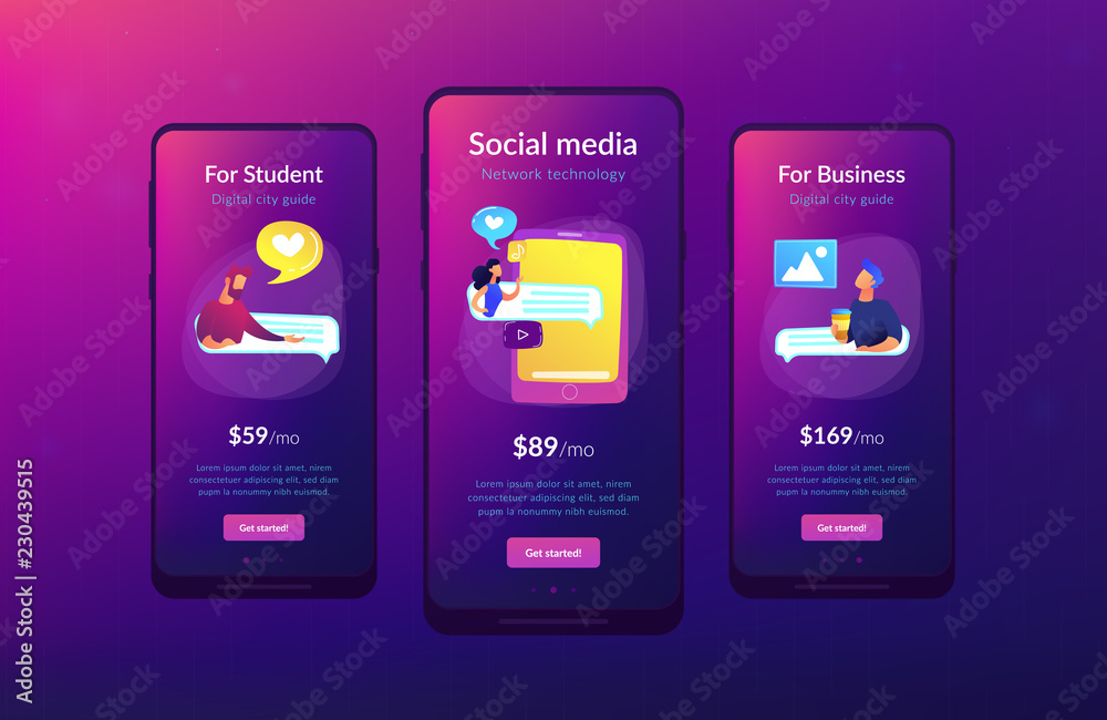 Internet forum app interface template. Stock Vector | Adobe Stock