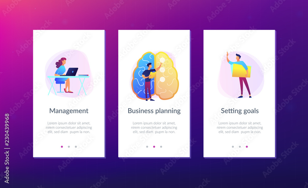 Strategy planning app interface template. Stock Vector | Adobe Stock