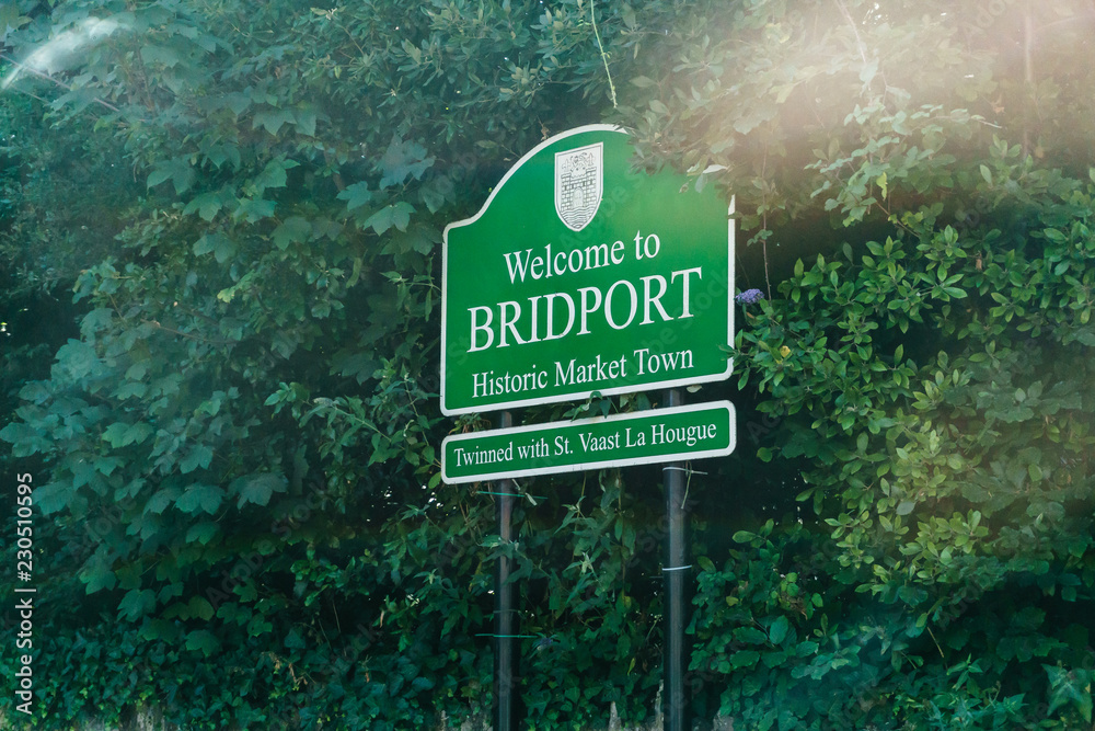 welcome to bridport sign in bridport south england Stock Photo | Adobe ...